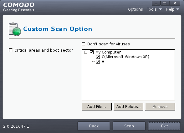 Comodo Cleaning Essentials (CCE) - Custom Scan, Antivirus|comodo Rescue Disk Version 2.0 | The ...